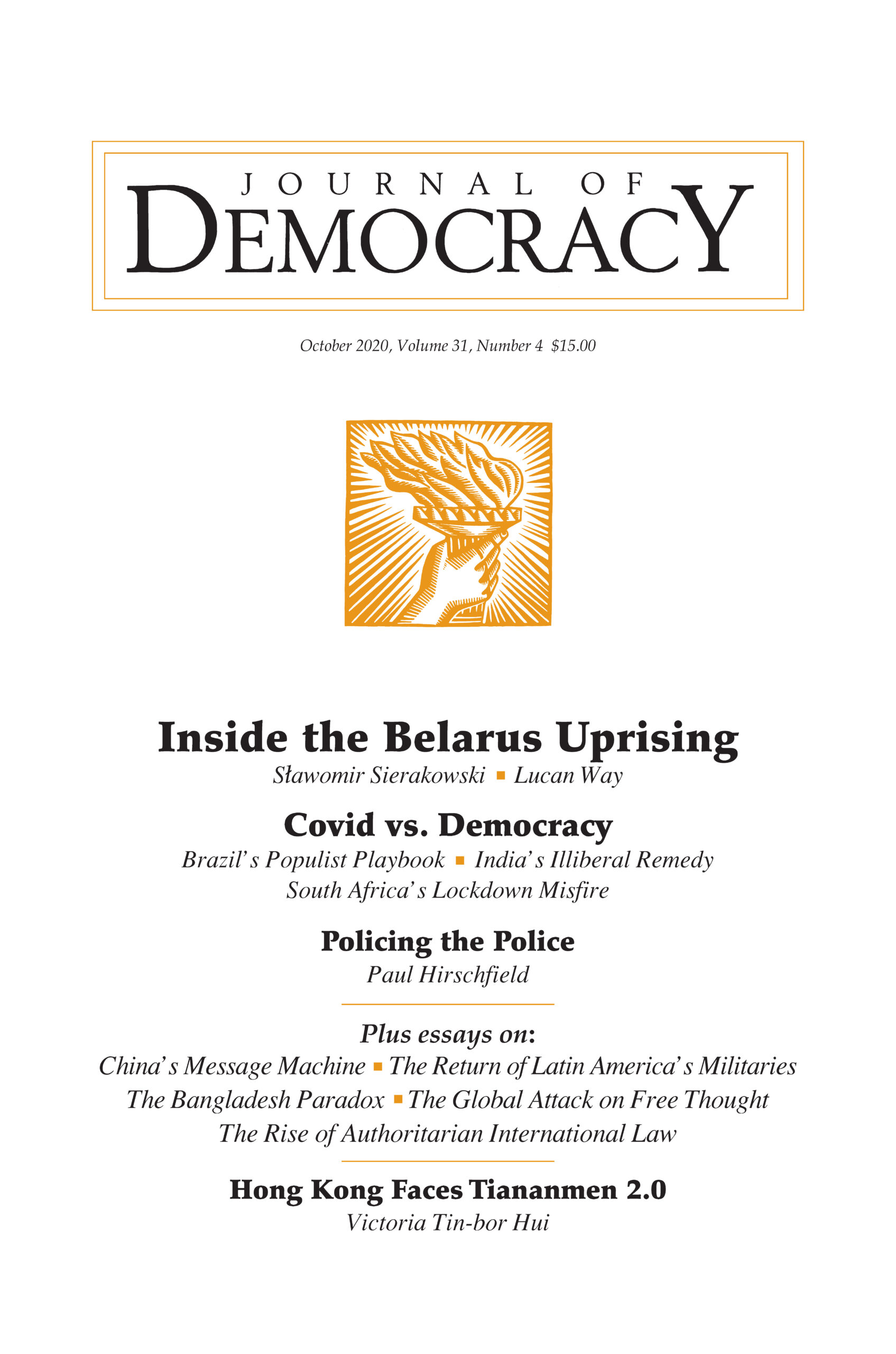 Journal of Democracy October 2020 Issue